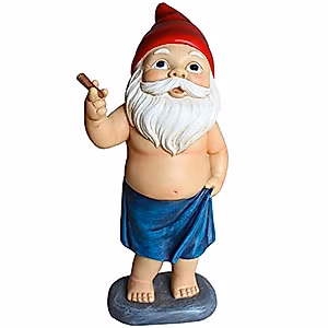 JHWKJS Garden Gnome Statue, Funny Garden Gnome Outdoor Pool Statue Decoration Indoor Outdoor Lawn Figurines for Home Patio Yard Garden Decor, Housewarming Garden Gift
