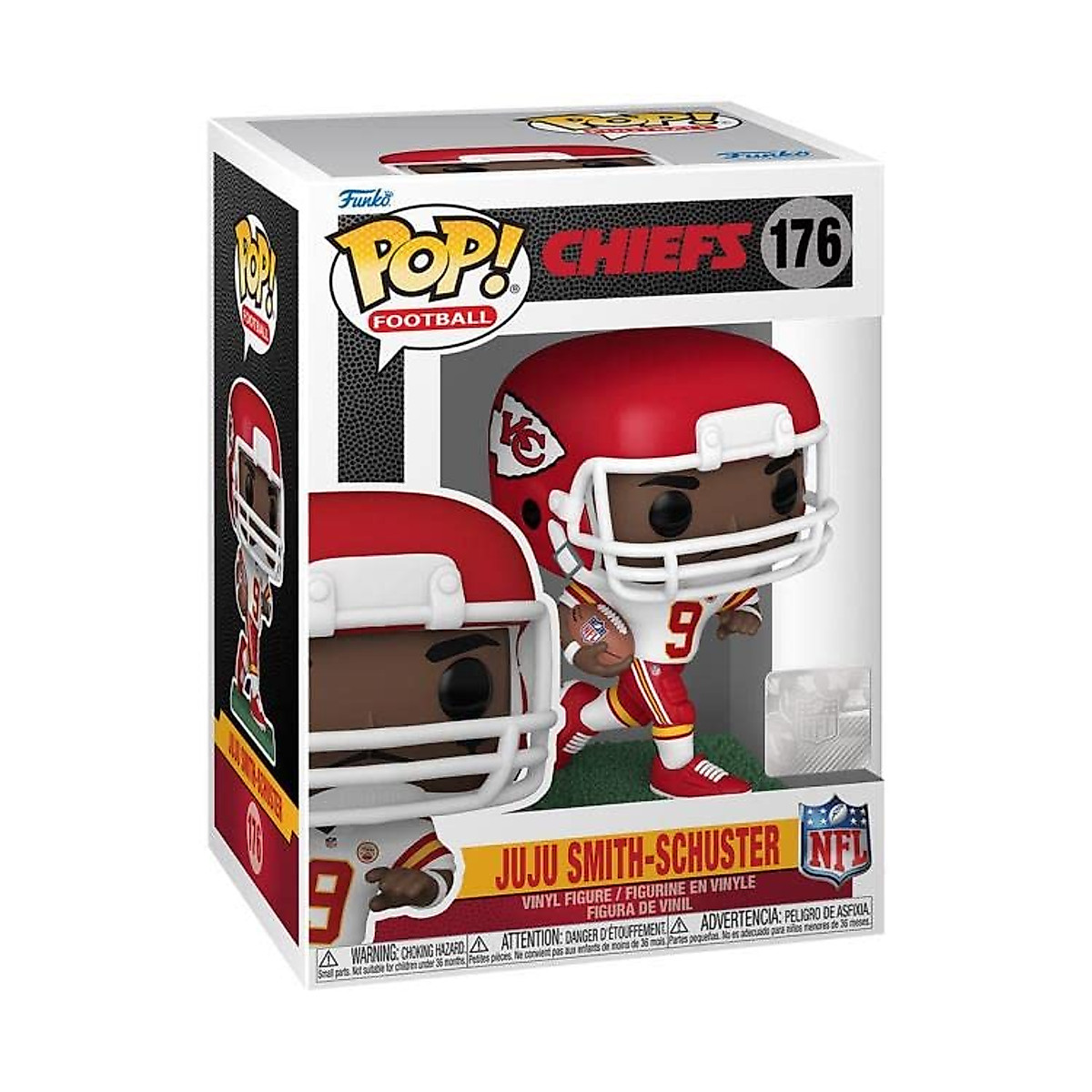 POP Football: Chiefs - Juju Smith-Schuster (Away Jersey) Funko Vinyl Figure (Bundled with Compatible Box Protector Case), Multicolor, 3.75 inches