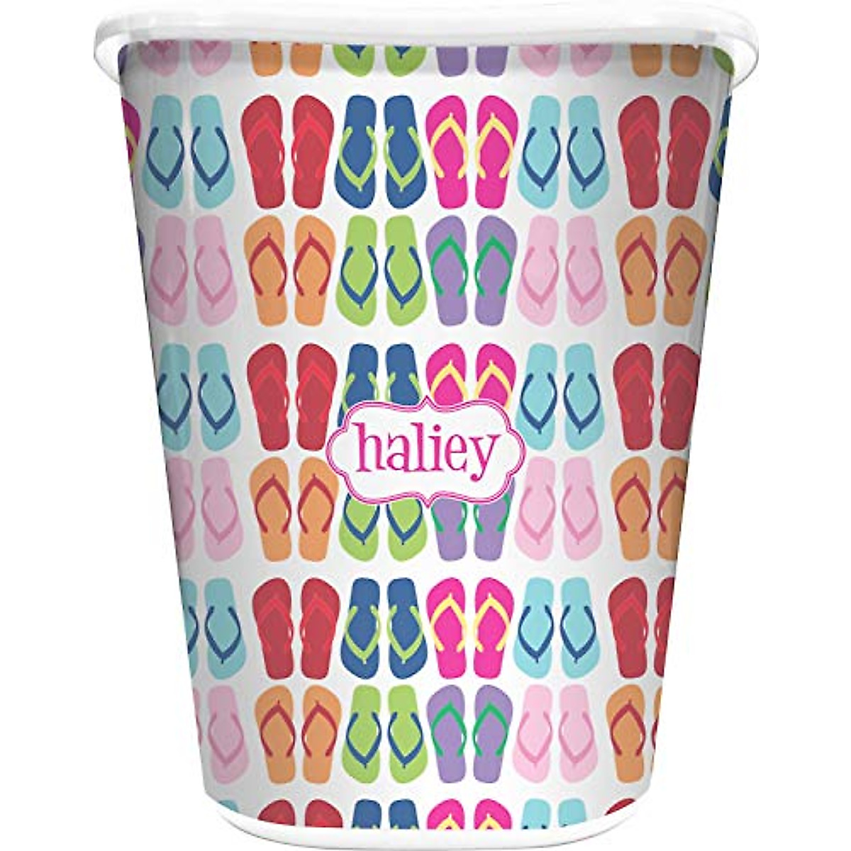 RNK Shops Flipflop Waste Basket - Single Sided (White) (Personalized)
