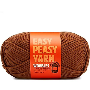 The Woobles Easy Peasy Yarn, Crochet & Knitting Yarn for Beginners with Easy-to-See Stitches - Yarn for Crocheting - Worsted Medium #4 Yarn - Cotton-Nylon Blend