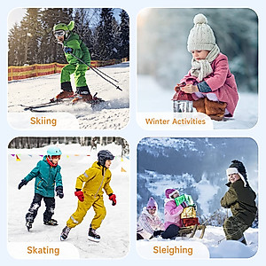 findway Kids Ski Socks, 2 Pairs /3 Pairs Warm Cotton Snowboard Socks Boys Girls for Skiing Outdoor Cold Weather