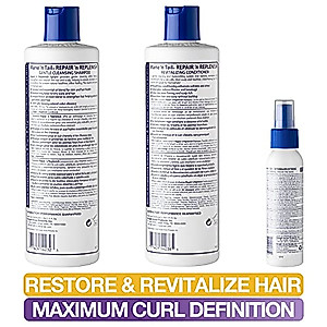 Mane ’n Tail Sulfate Free Repair ’n Replenish Gentle Cleaning And Replenishing System (11.2 Oz Each) with Extreme Detangler 3.4 Ounce