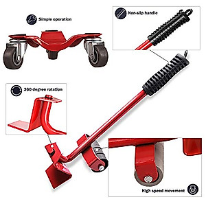 Furniture Mover & Lifter Kit, 3 Wheel Furniture Mover's Dolly, 6-Inch Steel Tri-Dolly with Caster, Easy Moving System for Bulky & Heavy Loads in Home, Shop or Garage, 5 Pack 660-lb Load Capacity