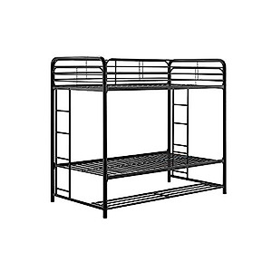 DHP Bonnie Metal Bunk Bed with Storage Drawers, Twin, Black