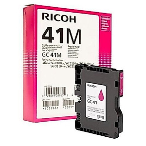 RICOH 405761,62,63,64 Cartridge Set 4 Pack (C,K,M,Y) for GC 41, Aficio SG 3100SNw in Retail Packaging