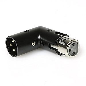 LyxPro XLR Angle Adapter Dual Male and Female can be positioned to 4 Different Angles Right Left and 90 Degree Great for Mixers That Interfere with Other Applications