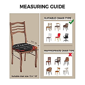 Chair Covers for Dining Room Set of 2, Removable Washable Office Chair Cover, Welcome Red High Heels Vintage Wood Grain Background Chair Cushion Covers for Bar Stool Kitchen 13.4"-18"