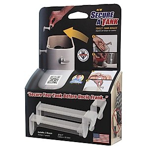 Secure A Tank Toilet Tank Brace Stop Disastrous Leaks-1 Pack of 2 Braces, White