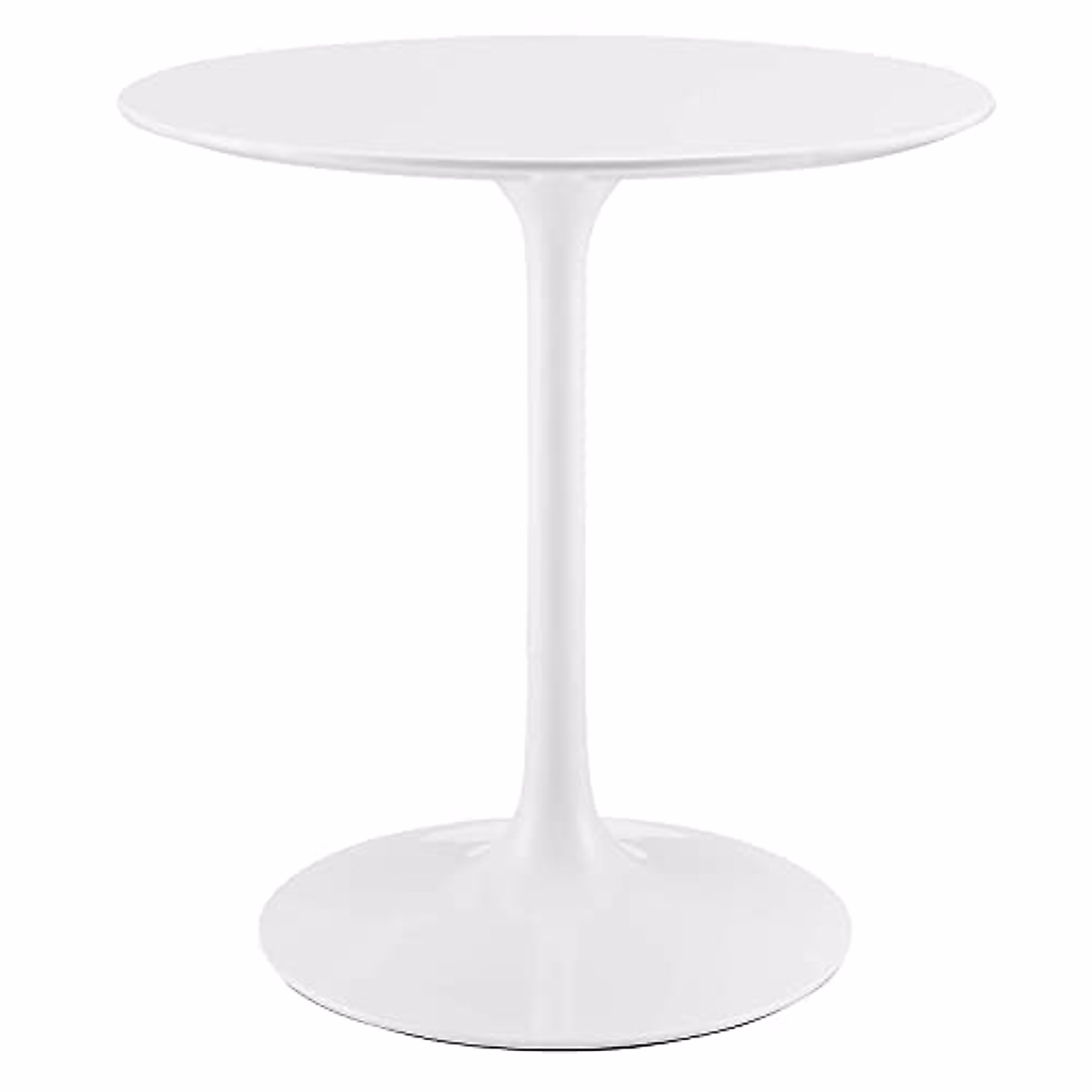 Modway Lippa 28" Mid-Century Modern Bar Table with Round Top and Pedestal Base in White