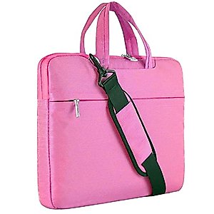 HESTECH Laptop Shoulder Bag, 15.6 Laptop Case Sleeve Business Messenger Briefcase Carrying Handbag for Women Men Fits 15-16 Inch Dell HP Acer Aspire 5/Predator Helios 300 Chromebook Ultrabook,Pink