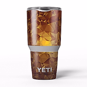 Design Skinz Orange Geometric V16 - Skin Decal Vinyl Wrap Kit Compatible with The Yeti Rambler Cooler Tumbler Cups