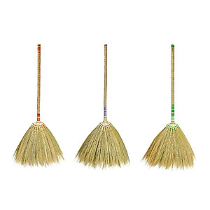 SN SKENNOVA Asian Broom for Cleaning Floor / Handheld Household Broom for Outdoor and Indoor : House Broom - Hardwood Sweeper with Brush Power and Circle Cleaning (Random)