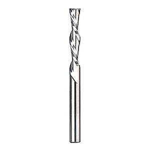 SpeTool Spiral Router Bits with Down Cut 1/4 inch Cutting Diameter, 1/4 inch Shank 3 inch Extra Long HRC55 Solid Carbide CNC End Mill for Wood Cut, Carving
