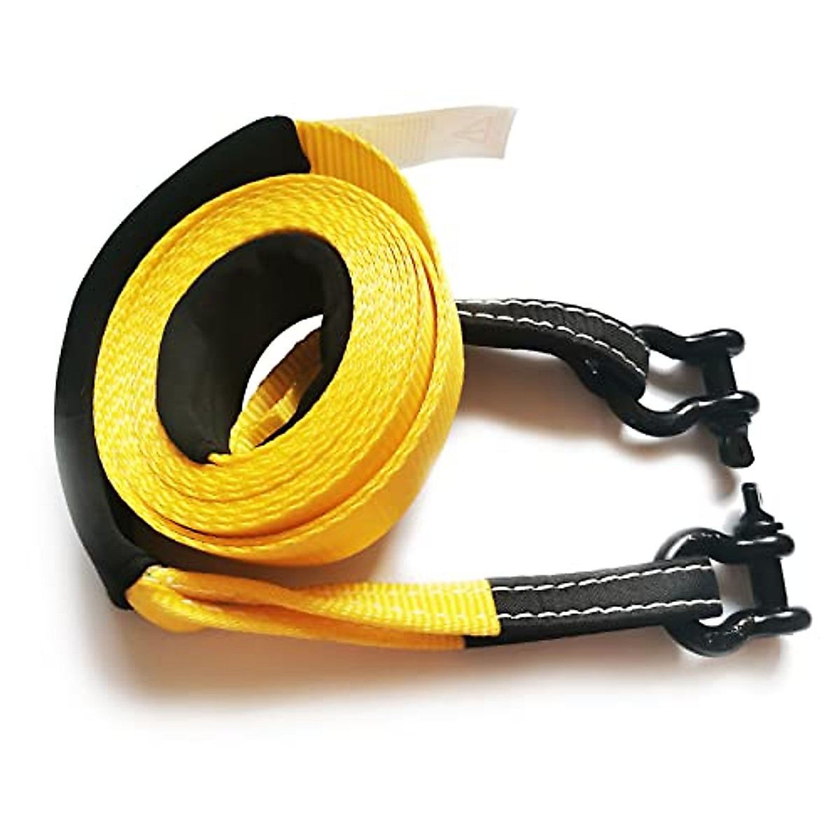 Tow Straps Recovery Kit 2" x 16ft Heavy Duty，20000lbs Break Strength Use for Emergency Towing Rope, Tree Saver, Winch Extension, Triple Reinforced Loops, Protective Sleeves Yellow