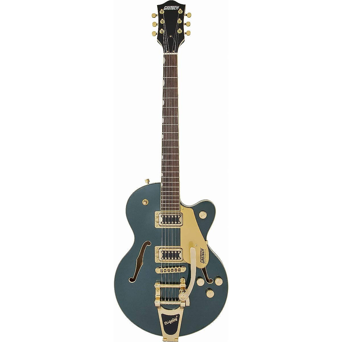 Gretsch G5655TG Electromatic Center Block Jr. Single-Cut Electric Guitar with Laurel Fingerboard, 22 Medium Jumbo Frets, Bigsby and Gold Hardware (Cadillac Green)