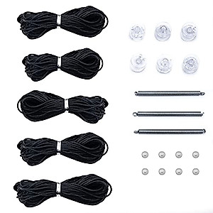 RecPro RV Pleated Shade Repair Kit | Black | Window Shade Restringing Kit