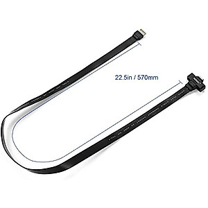 MZHOU USB 3.1 Type C Front Panel Header Extension Cable 57 cm, USB 3.1 Type E to USB 3.1 Type C Cable,Gen 2,Speed up to 10 Gbps Internal Adapter Cable,with Mount Screw (22.5 in)