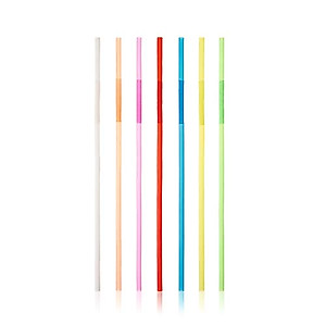 True Ultra Bendy Straws, Long Flexible Party Straws for Cocktails, Smoothies, Iced Coffee, Disposable Party Supplies, Assorted Colors, Set of 50