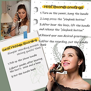 RetroVox Audio Guest Book Wedding Phone Guestbook Easy to Use & Fun Engagements Anniversaries Baby Showers Graduation Record Personalized Audio Messages Off-White