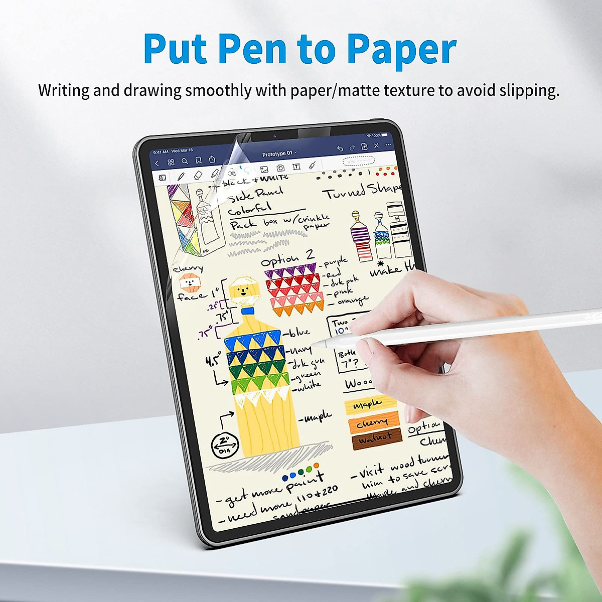 XIRON [2 PACK] Paper Screen Protector Compatible with iPad Pro 12.9 (2022&2021&2020&2018), High Touch Sensitivity No Glare for iPad Pro 12.9 Matte Screen Protector, Compatible with Apple Pencil