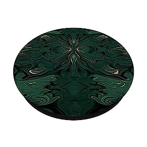Elegant Dark Forest Green & Jade Green Pattern PopSockets Swappable PopGrip