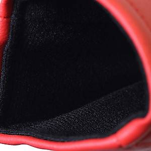 Majek Retro Golf Headcover Red with White and Blue Stripe Vintage Leather Style 1 Driver Head Cover Fits 460cc Drivers Classic Look