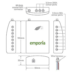 Smart Home Energy Monitor with 8 50A Circuit Level Sensors | Vue - Real Time Electricity Monitor/Meter | Solar/Net Metering