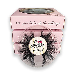 Mink lashes Mikiwi 3 Pairs Eyelashes D384-3, Real Mink Eyelashes, Fluffy Mink Lashes, Thick HandMade Full Strip Lashes, Cruelty Free Luxury Makeup Dramatic Lashes, 20mm 3D Mink Lashes