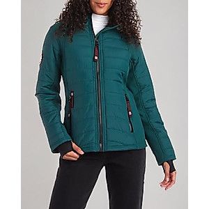 CANADA WEATHER GEAR Women’s Jacket – Lightweight Quilted Puffer Coat – Casual Jacket for Women (S-XL), Size X-Large, Ponderosa Green