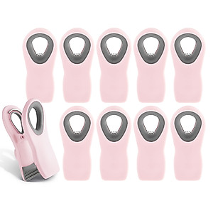 COOK WITH COLOR Bag Clips with Magnet- Food Clips, Chip Clips, Bag Clips for Food Storage with Airtight Seal Grip for Bread Bags, Snack Bags and Food Bags (Pink, Pack of 10)