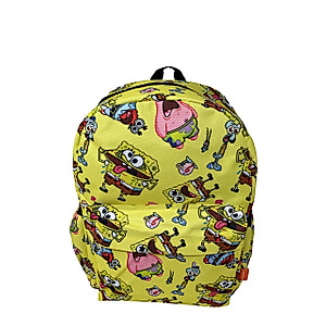 SpongeBob SquarePants 16 Inches Large Allover Print Backpack with Laptop Sleeve