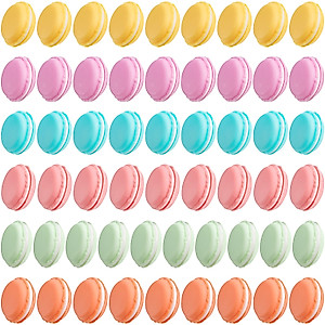 Elsjoy 54 Pack Mini Macaron Storage Boxes, Macaron Jewelry Storage Cases Cute Macaron Pill Boxes, Colorful Macaron Shaped Containers Trinket Boxes for Earring, Necklace, Pill, Travel