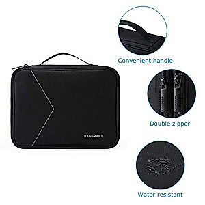 BAGSMART Electronic Organizer,Large Double Layer Cable Bag,Travel Organizer Bag,Electronics Accessories Storage Cases for iPad,Cables,Chargers,Hard Drive,Game Cards