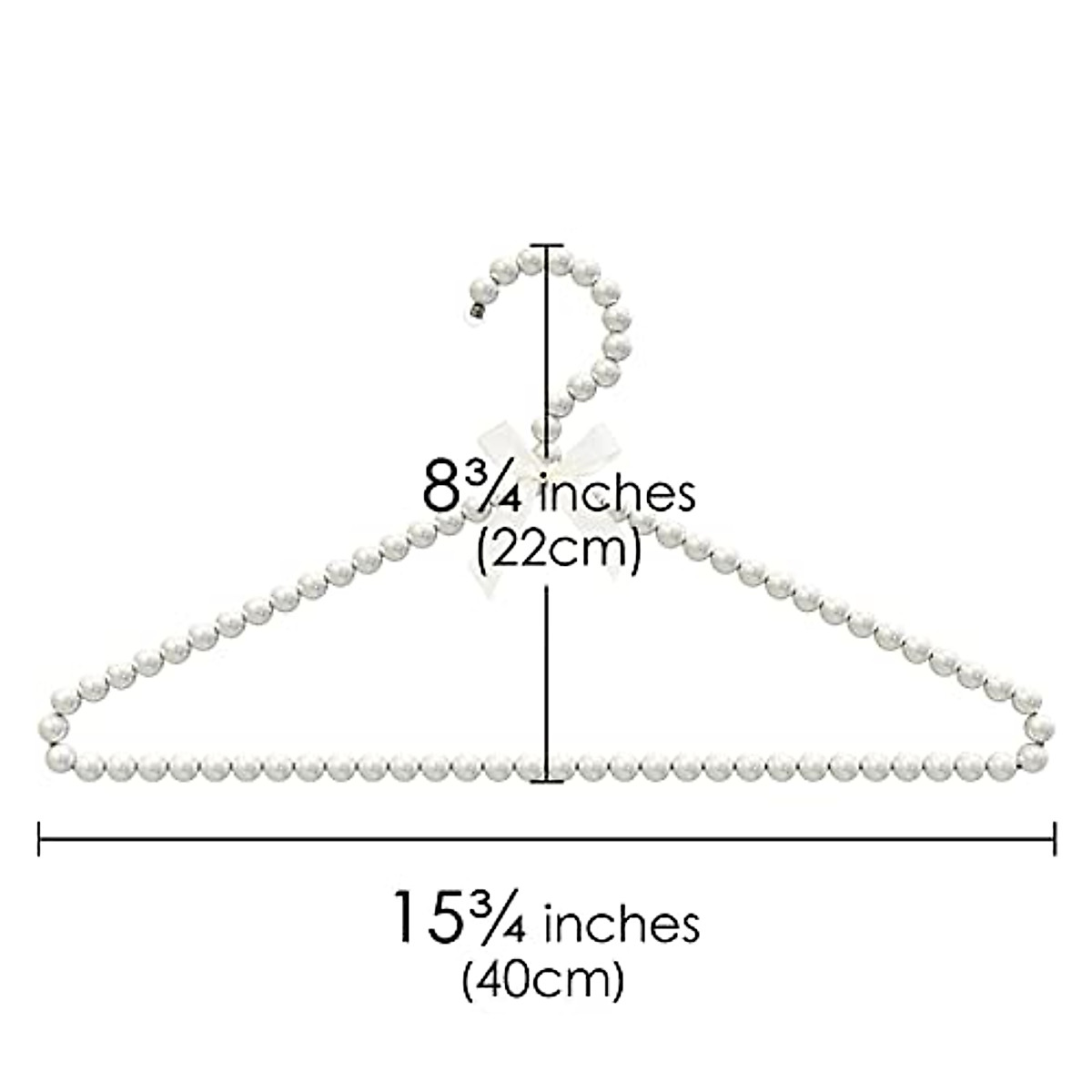 Linkidea 20 Pack Pearl Beaded Clothes Hangers Bulk Pack, Wholesale Multi-Pack Plastic Elegant Clothes Dress Pants Hanger, Closet Coat Storage Organizer Standard Hangers (White)