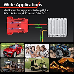 18V to 12V Step Down Converter Aadpter for Milwaukee M18 Batteries, DC 18V to DC 12V 15A 180W Milwaukee Power Wheel Inverter, Buck Boost Voltage Regulator with Low Voltage Protection (No Battery)