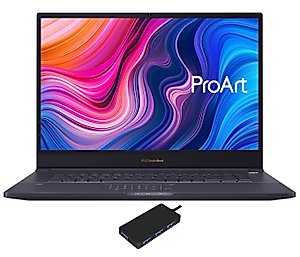 ASUS ProArt StudioBook 17 H700GV Workstation Laptop (Intel i7-9750H 6-Core, 64GB RAM, 2TB m.2 SATA SSD, 17.0" 1920x1200, RTX 2060, Fingerprint, WiFi, Bluetooth, Webcam, Win 10 Pro) with USB Hub