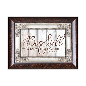 Cottage Garden Be Still Know That I Am God Burlwood Jewelry Music Box Plays Amazing Grace