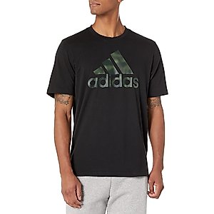 adidas Men's Essentials Camouflage Printed Tee, Black, Small