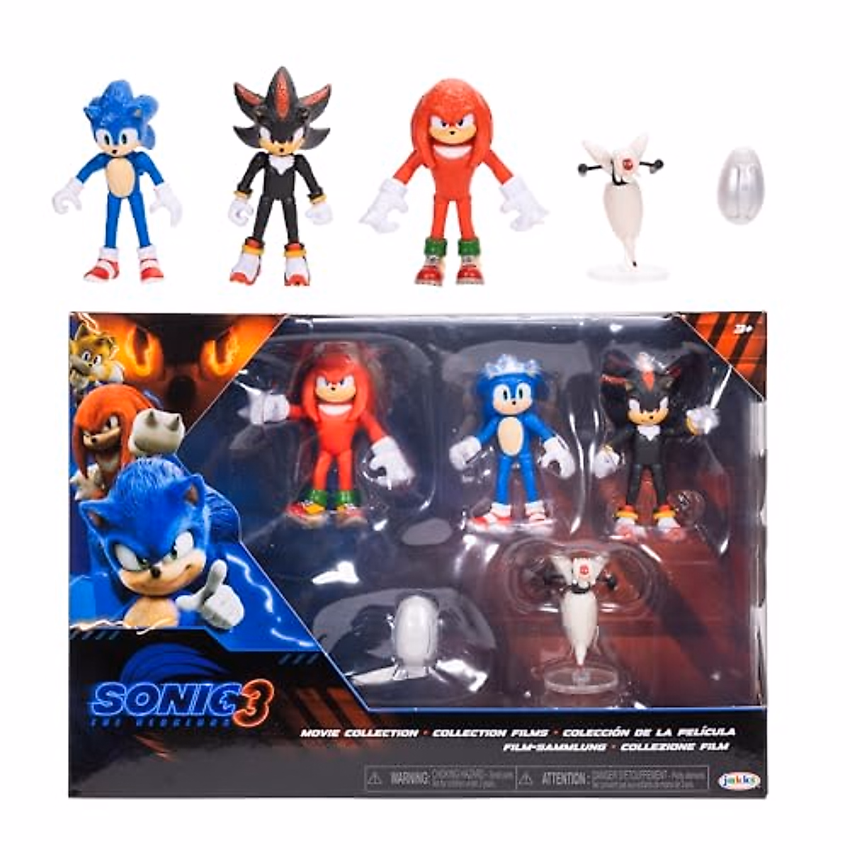 Sonic 3 Movie Action Figures 2.5-Inch Movie Collector Toy Figure Multi-Pack Includes Sonic Knuckles Shadow Buzz Bomber & Drone- Officially Licensed Toys