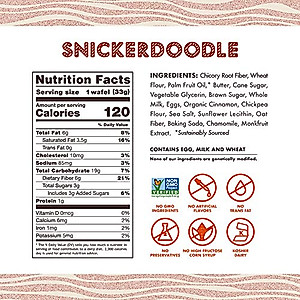 Rip Van Wafels Snickerdoodle Stroopwafels - Healthy Snacks - Non GMO- Keto Friendly - Office Snacks - Low Sugar (3g) - Low Calorie - 12 Pack