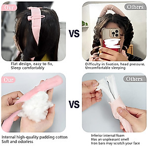 HRYYDS Upgraded Curler with Gift Box - Velvet Headband for Heatless Sleep-in Curls, No Smell, For Long and Medium Hair (Pink)