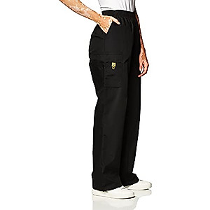 WonderWink Women's Quebec Full Elastic Cargo Pant, Black, 3X-Large
