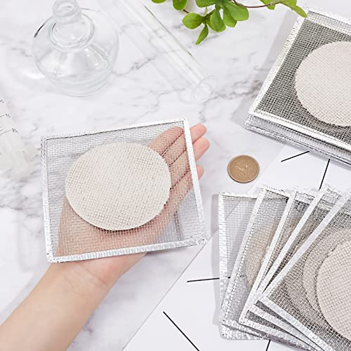 OLYCRAFT 20Pcs Wire Gauze Squares with Ceramic Center Uniform Heating Gasket Asbestos Free Square Wire Gauze 4.9 Inch X 4.9Inch