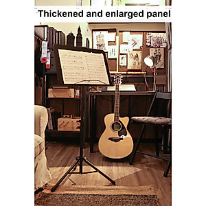 Music Stand, Metal Professional Portable Perforated Sheet Music Stand, Adjustable Music Stand, Equipped with a Carrying Bag, Clip Holder, Music Folder, 2 in 1 Music Bookshelf