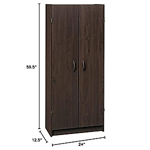 ClosetMaid Pantry Cabinet Cupboard with 2 Doors, Adjustable Shelves Standing, Storage for Kitchen, Laundry, or Utility Room, Espresso