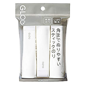 Kokuyo Gloo Square Glue Stick, Firm Stick, Middle Size, Pack of 3, Japan Import (TA-G302-3P)