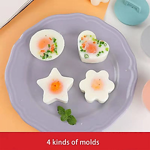 Egg Poacher - Hard Boiled Eggs without the Shell 5 Pcs Egg Poacher for Hard Boiled Eggs Non-stick Egg Cooker