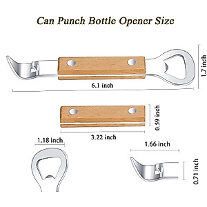 Vethwal Magnetic Can Punch Bottle Opener, Manual Stainless Steel Church Key Can Opener with Magnet for Camping and Traveling 1 Pack