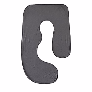 BATTOP Pregnancy Pillow Cover for U+J Shaped Body Pillow,57 inch Large Pregnancy Pillowcase,Cooling,Machine Washable Replacement Cover,Fits Most 55/57 Inch,Cover Only