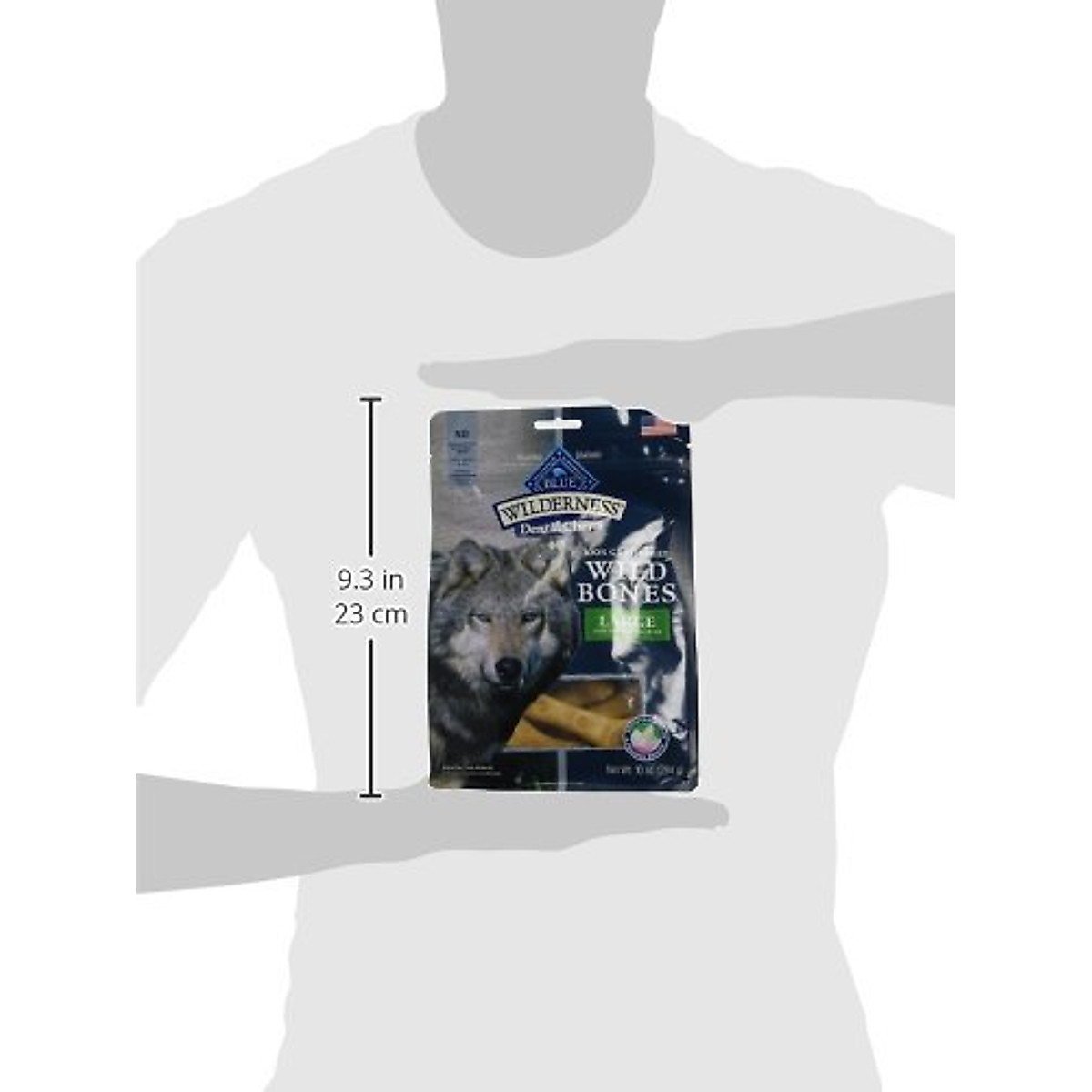 Blue Buffalo Wilderness Wild Bones Grain Free Dental Chews Dog Treats, Large 10-oz Bag